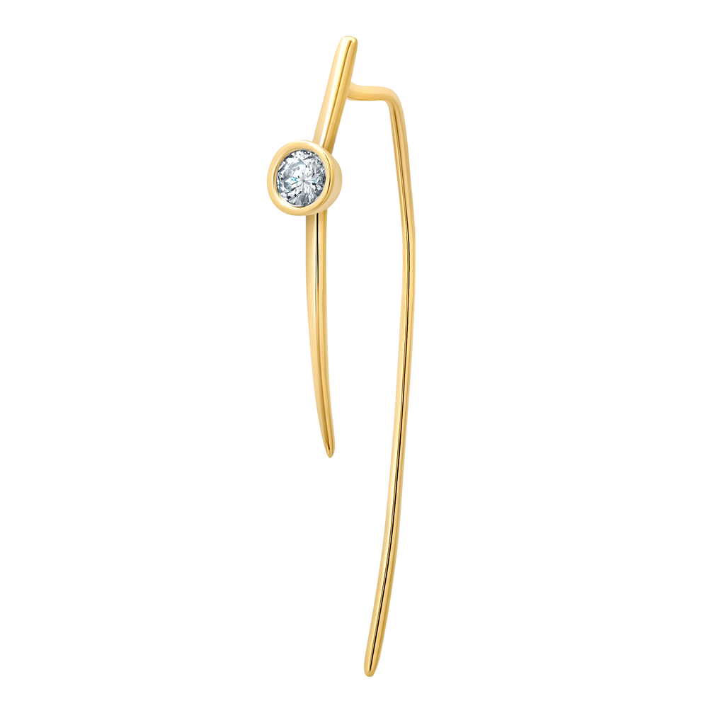 Medium Infinite Tusk Earring with Floating Diamond | Gabriela Artigas + CO