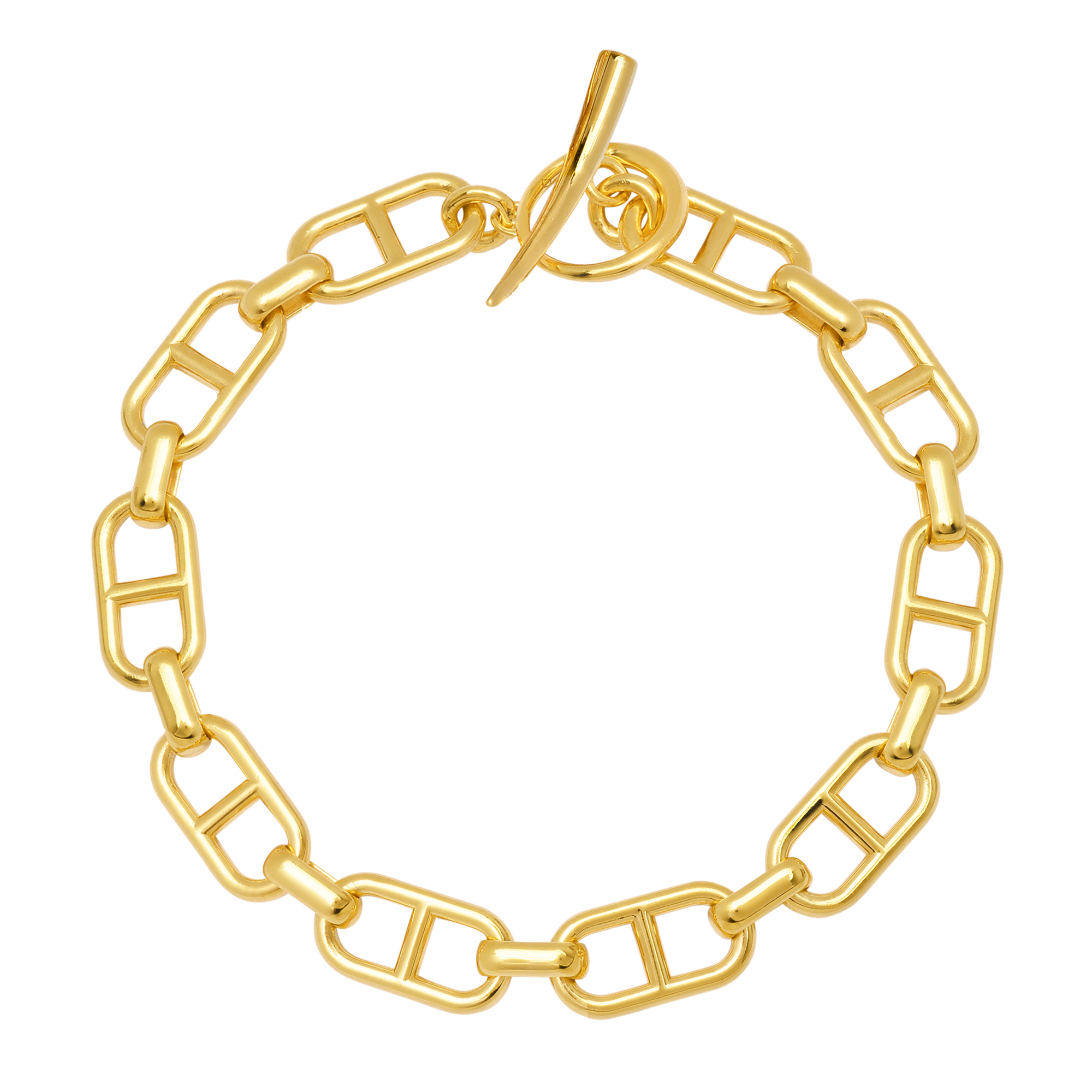 Stirrup Chain Bracelet with Tusk Clasp