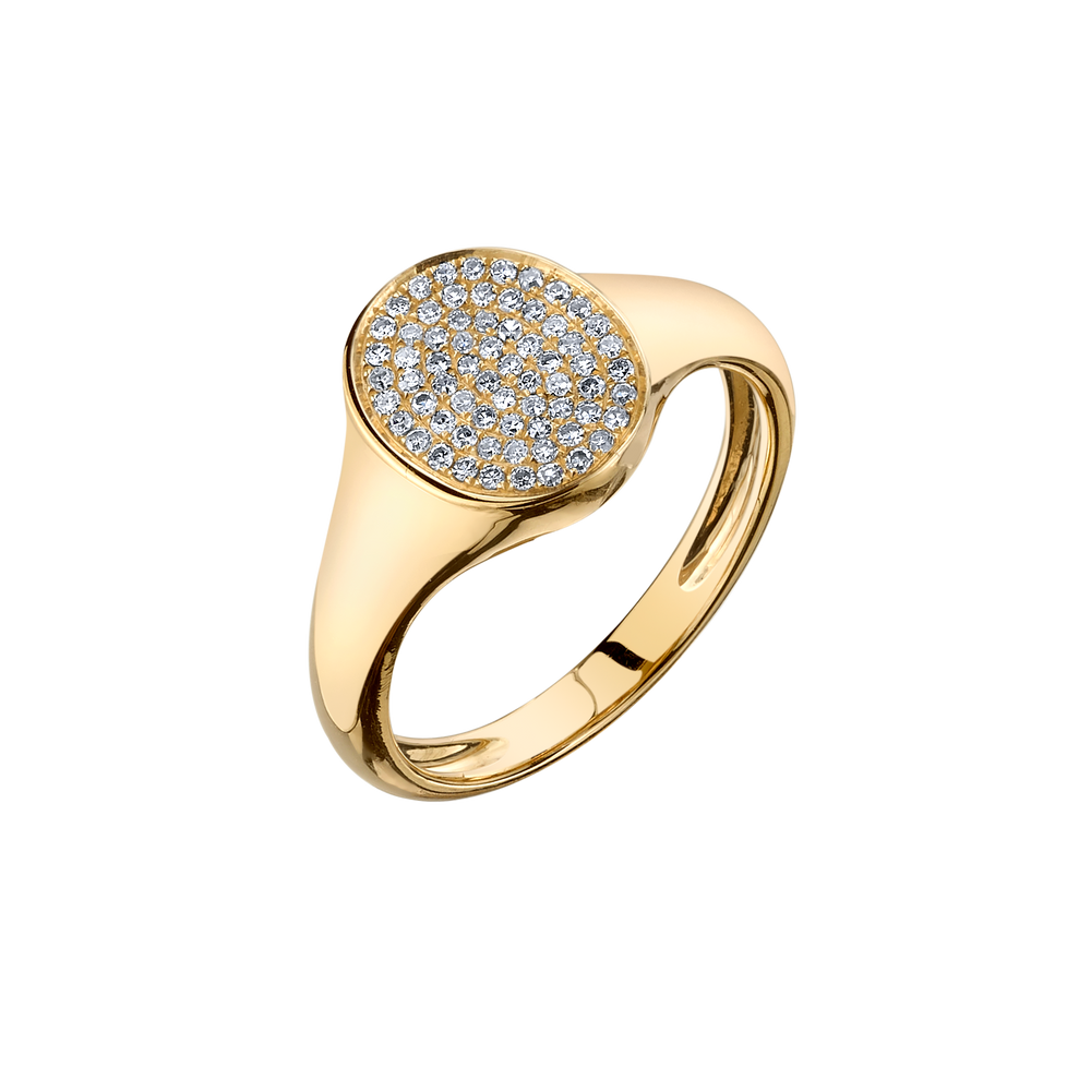 Disc Signet Ring with White Pavé Diamonds | Gabriela Artigas + CO