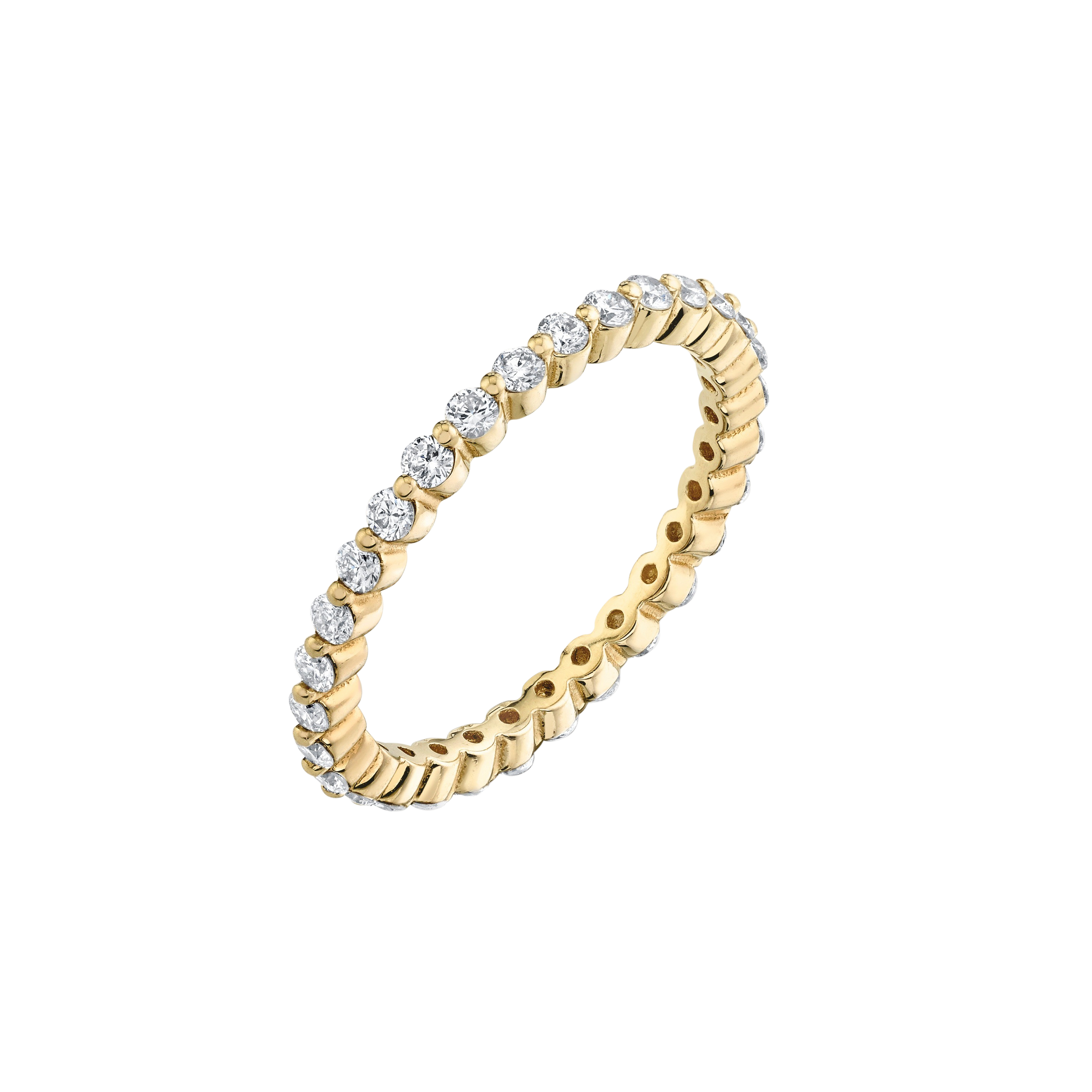 Prong Axis Ring with Pavé White Diamonds